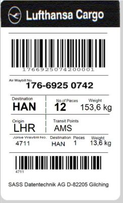 Air-Cargo-Label. Jetzt mit 203 / 300 / 600 dpi perfekt in