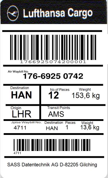 IATA-Transportetiketten. Jetzt mit 300 dpi genial drucken.